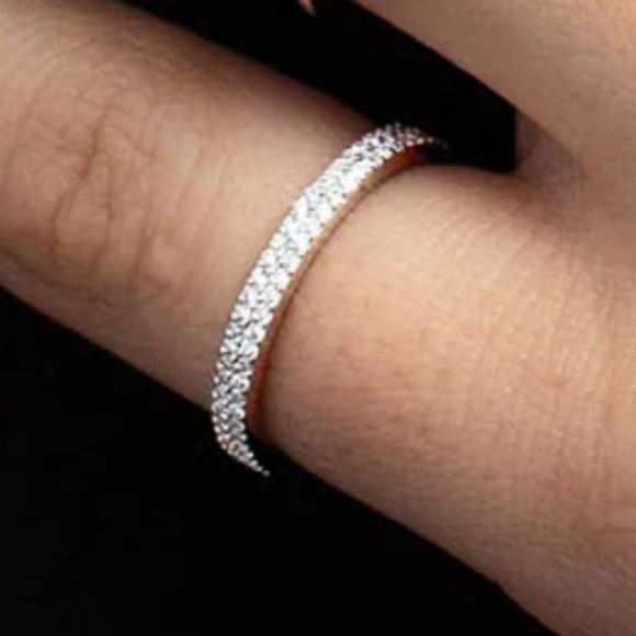 Ring Concierge | Jewelry | Double Row Stackable Pav Ring By Ring Concierge | Poshmark